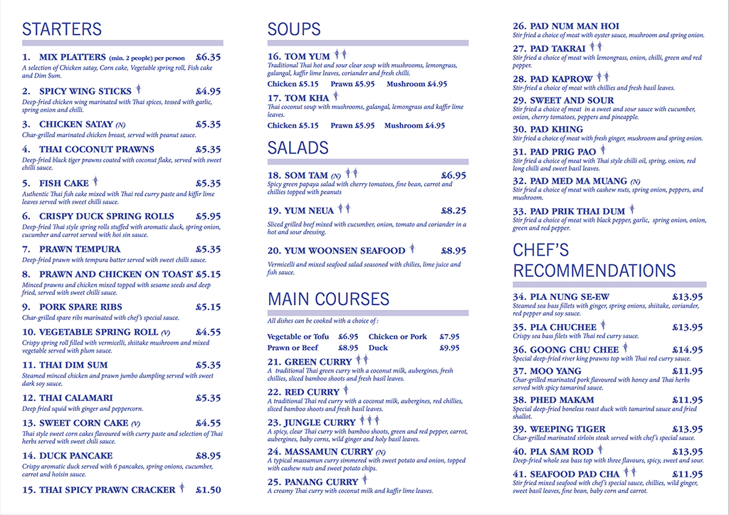 Restaurants | Ruislip | Kin Dee Thai Restaurant | lunch menu